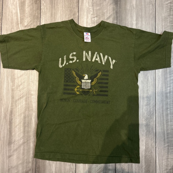 Shirts | Us Navy Green Graphic Tshirt | Poshmark